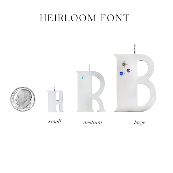 Original Heirloom Sterling Silver Letter Charms