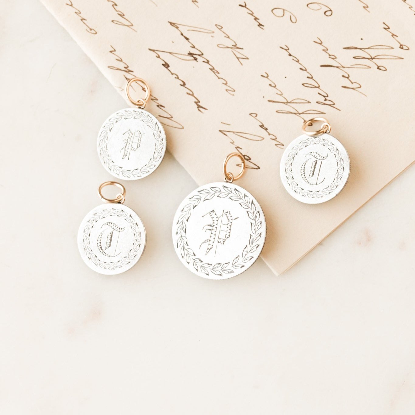 "P" + "T" Love Token Charms